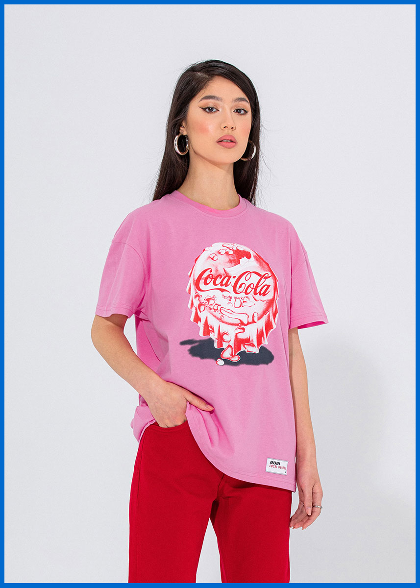 COCA-COLA BOTTLE CAP PINK TEE